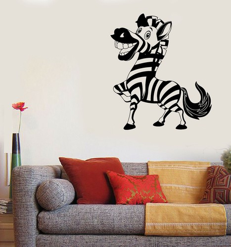 Vinyl Wall Decal Stickers Funny Happy Zebra Kids Room Decor (n1748) | eBay