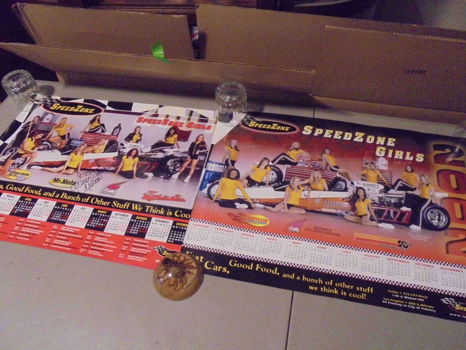 LOT OF 2 SPEED ZONE GIRLS POSTERS WITH 10 GIRLS AN A DRAGSTER FROM 2002 ...