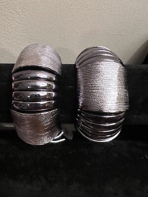 unbranded Costume Jewelry Pewter Silver Bulk Chunk bracelet bangle ...