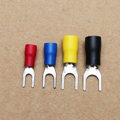 200pcs 22-10 AWG set Wire Spade Fork Insulated Connector Terminal Power ...