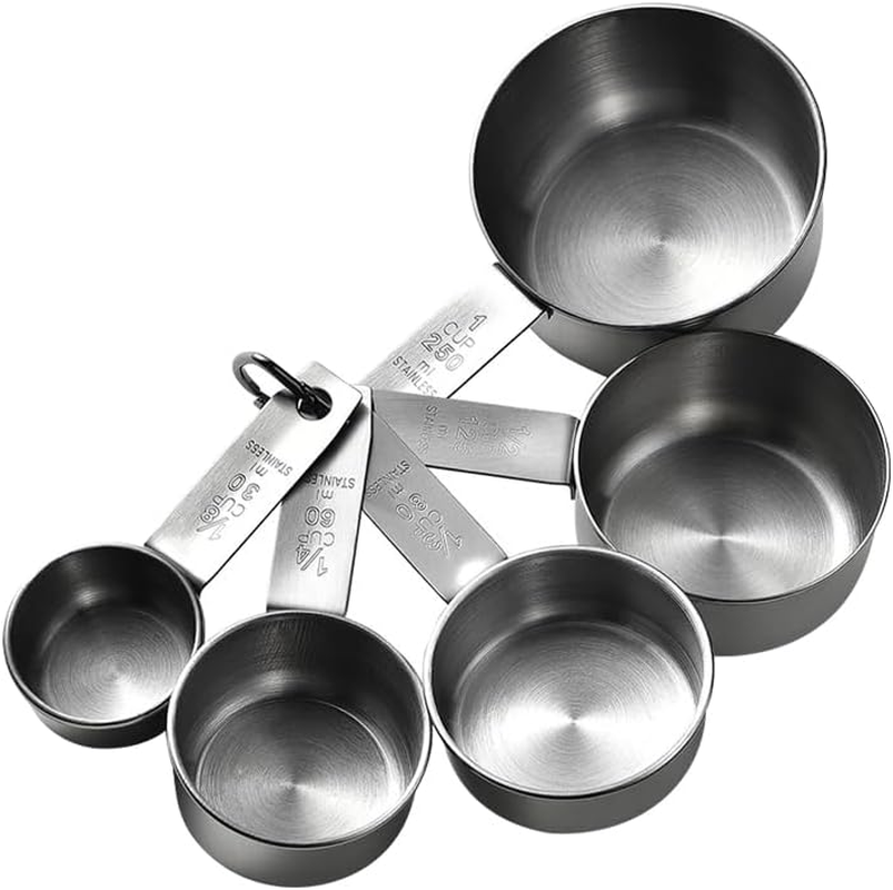 Stainless Steel Measuring Cups Set 5 Pcs Small Metal Measuring Scoops ...