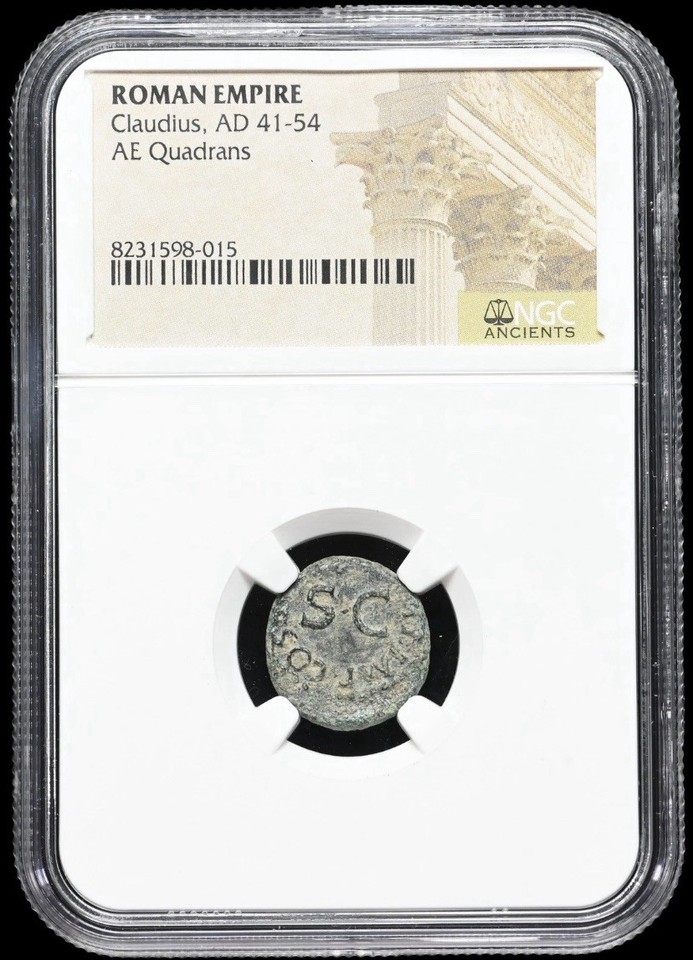 Claudius I 41-54 AD, AE Quadrans Bronze RARE SC Coin Roman Empire ...