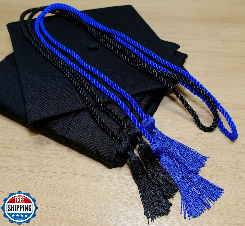 UIALECG Double Graduation Honor Cords - Royal Blue and Black,68" | eBay