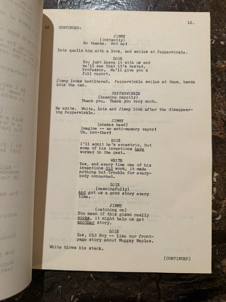 1950s RARE The Adventures of Superman TV Script "The Big Forget" George ...