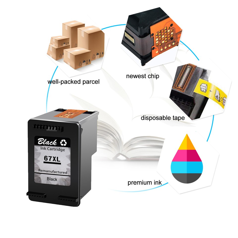 Compatible Ink Cartridge FOR HP 67XL DeskJet 2722 2752 2755 All-in-One ...