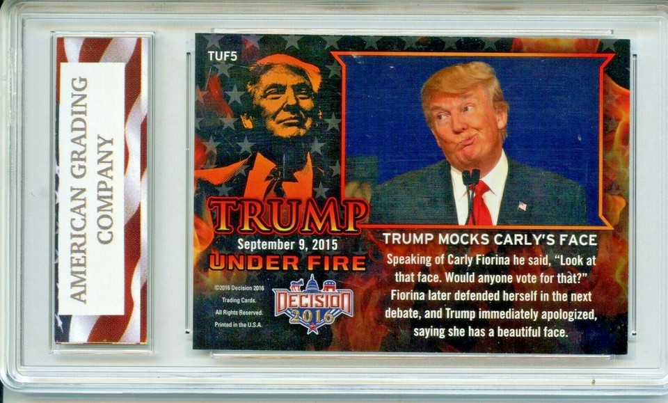 2016 Decision Under Fire Purple #5 Donald Trump Mocks Carly AGC 10 Gem ...