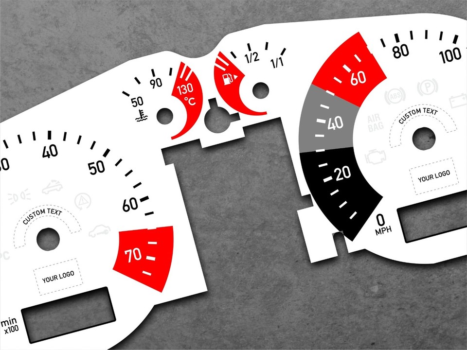 AUDI TT MK1 8N - CLUSTER - WHITE DIALS - CUSTOM COLOURED - FULLY ...