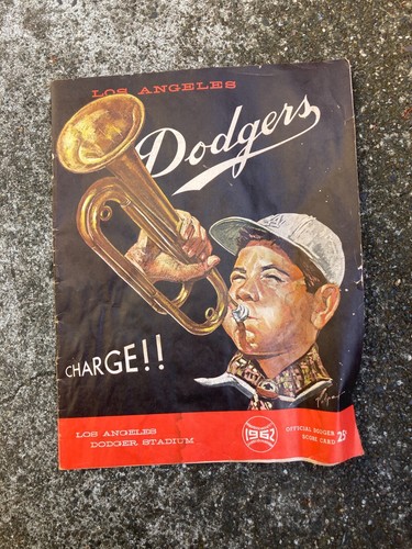 1962 Los Angeles Dodgers Program. SF Giants. Drysdale, Willie Mays ...