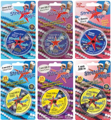 Stretch Magic BLACK Elastic Beading Thread Cord - All Sizes - Jewellery ...