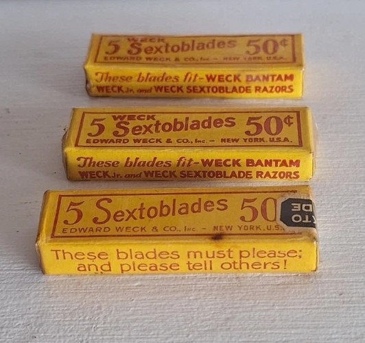 Vintage Edward Weck & Co Sextoblade Single Edge Safety Razor Blades New ...