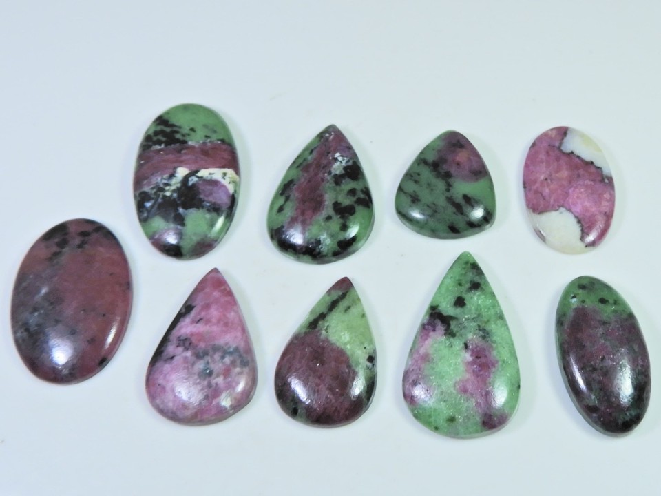 313Cts.. Natural Ruby Zoisite Oval Cabochon Loose Gemstone 09Pcs Lot k244 | eBay