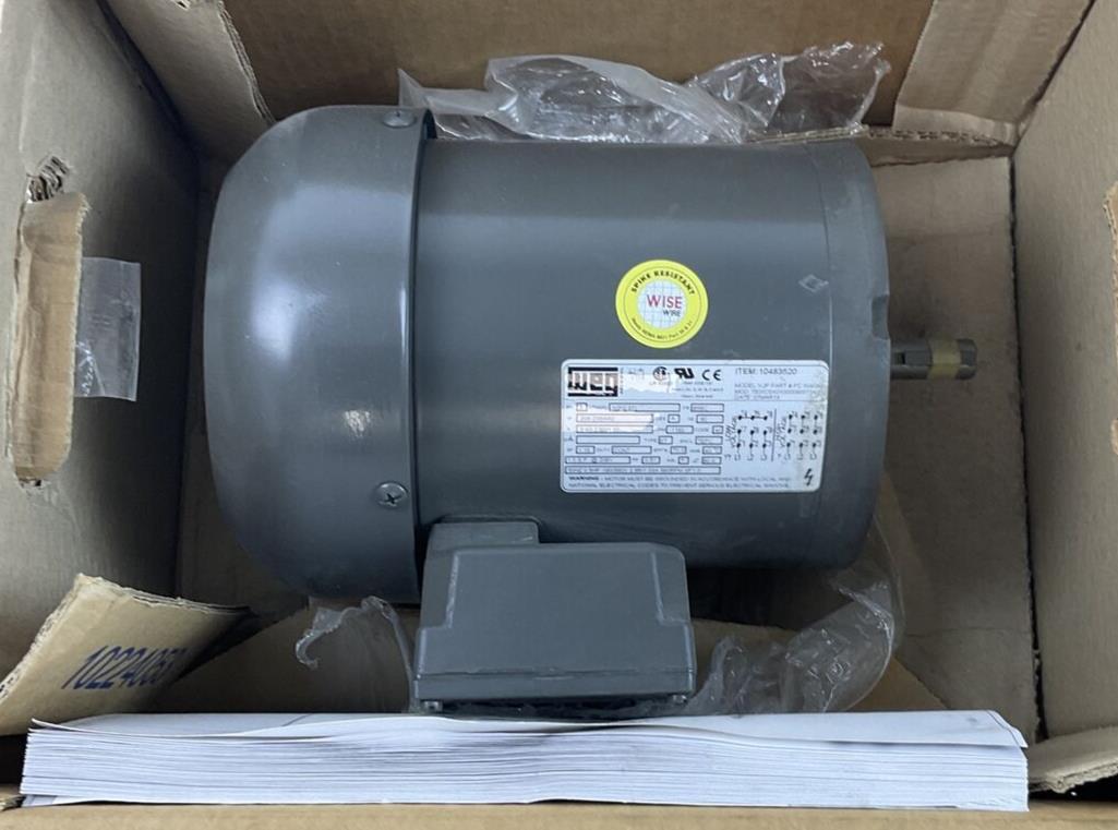 WEG HP06PB56C-208 MOTOR 3PHASE 230/460V 1160RPM 1/2HP 60HZ FRAME B56C ...