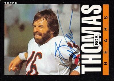 Bob Thomas autographed football card (Chicago Bears, SC) 1985 Topps #36 ...