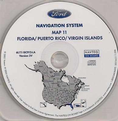 05 2006 07 FORD ESCAPE NAVIGATION NAVI DISC GPS MAP CD 3V FLORIDA ...
