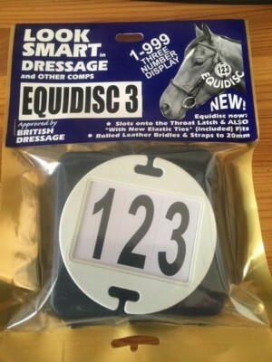 Equidisc 3 Number Bridle Disc Competition Numbers Dressage Show Jumping ...