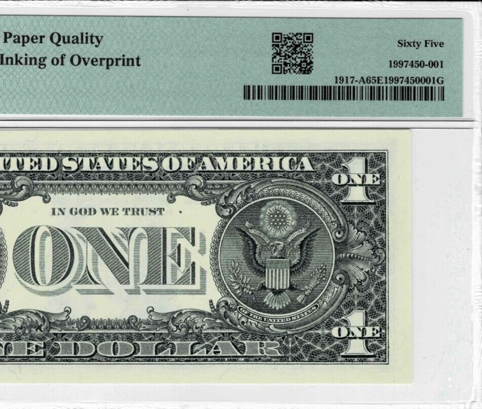 1988A $1 Federal Reserve 'WEB'Note ERROR-fr.1917-A (Insufficient INK ...