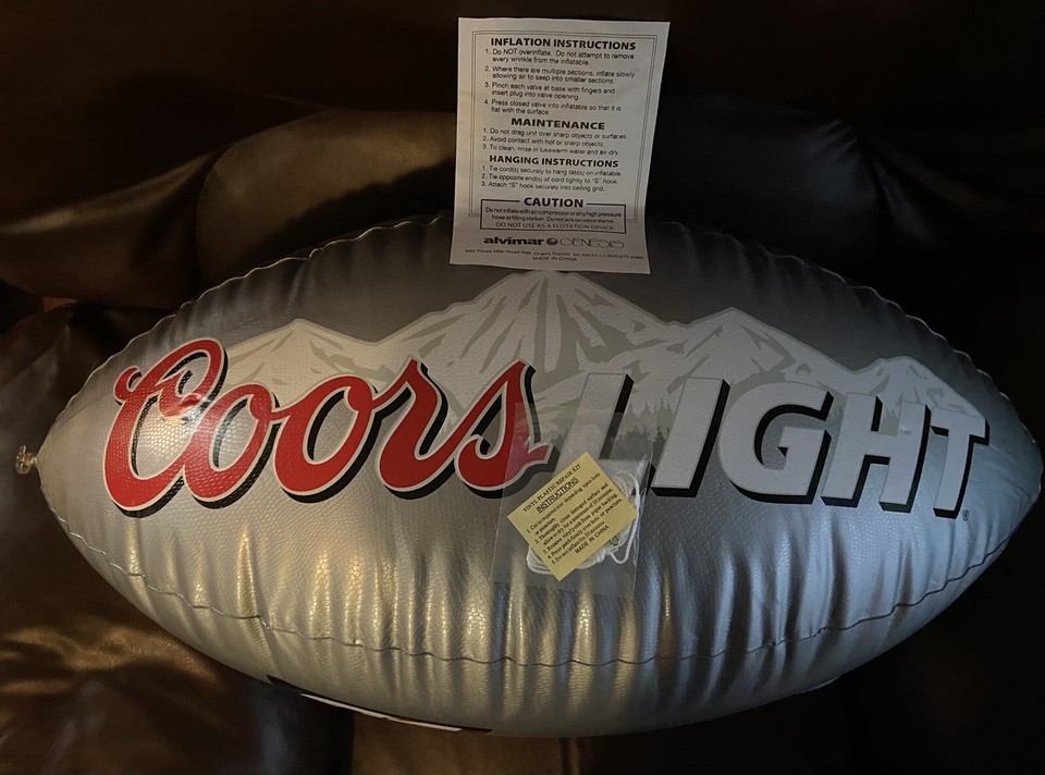 Coors Light Beer Inflatable Hanging Football New England Patriots NFL ...