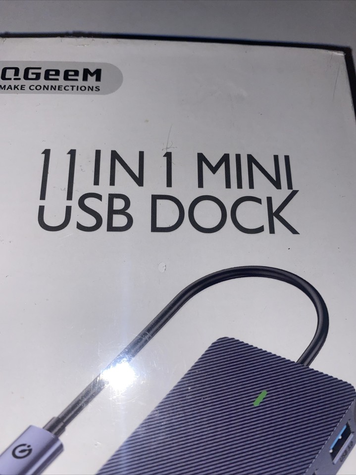 QGeeM 11 in 1 Mini USB Dock, USB 3.0 Docking Station, Triple Display ...