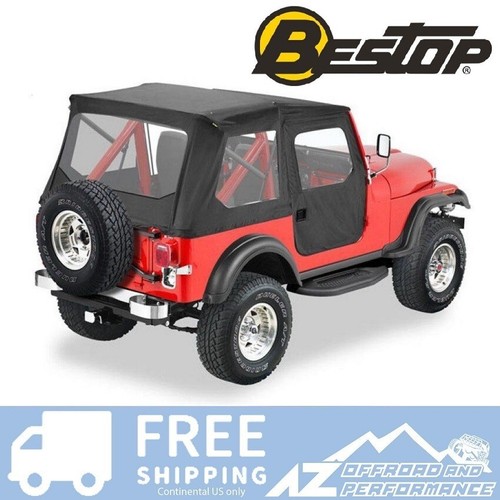 Bestop Tigertop Soft Top - Black Crush w/ 1 Piece Soft Doors For 76-86 ...