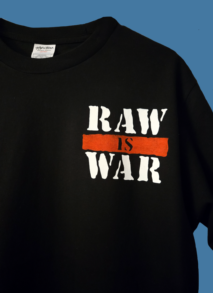 WWF WWE Monday Night Raw Is War Chest T-Shirt Black Crew Neck T-Shirt ...
