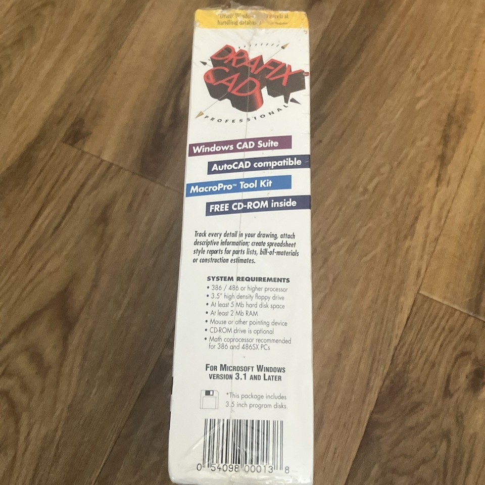 Drafix CAD Computer Aided Professional Software Windows 95 Sealed | eBay UK