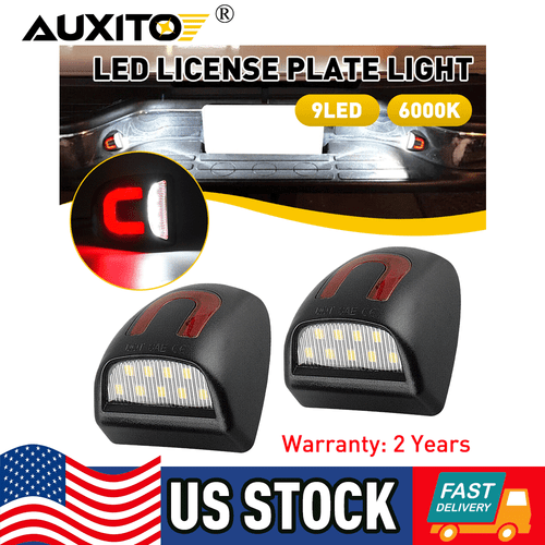 2pcs Red Tube LED License Plate Light For Chevy Silverado GMC Yukon XL ...