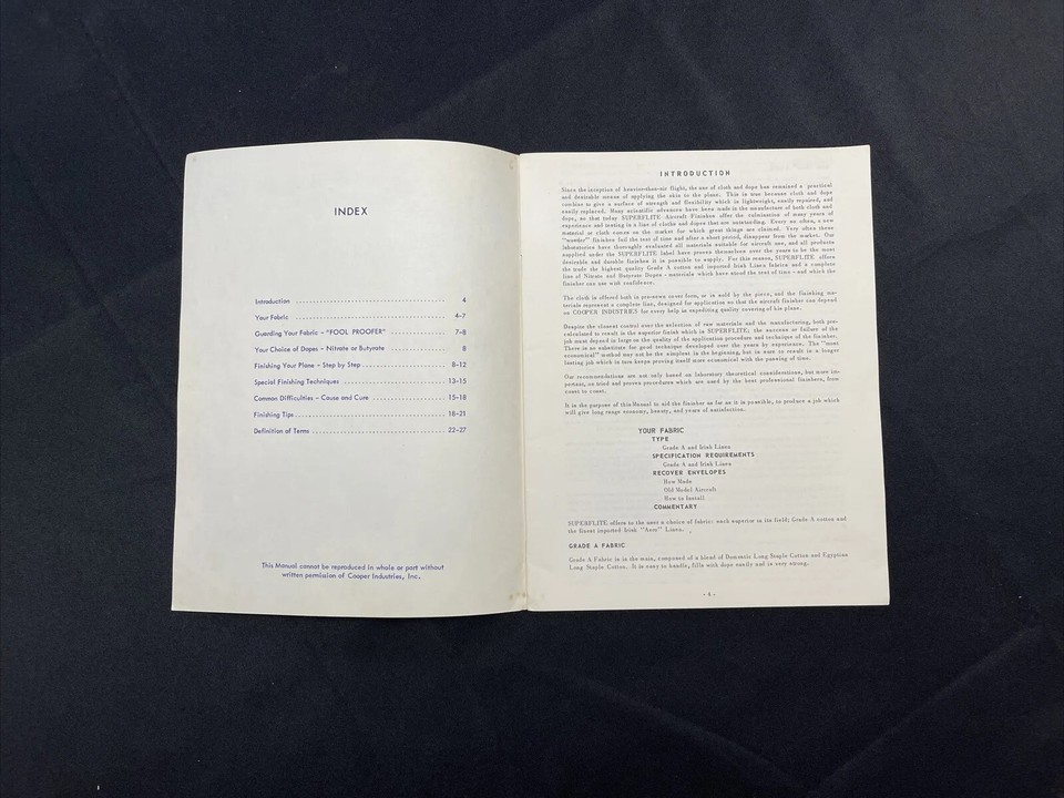 1955 Procedures Manual for Aircraft Dope And Fabric Application ...