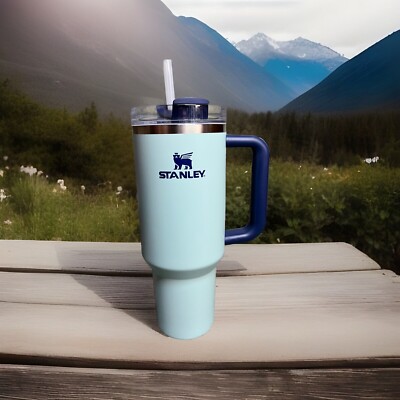 Stanley Tumbler 40 OZ Blue Adventure Quencher H20 Cornflower Stainless ...