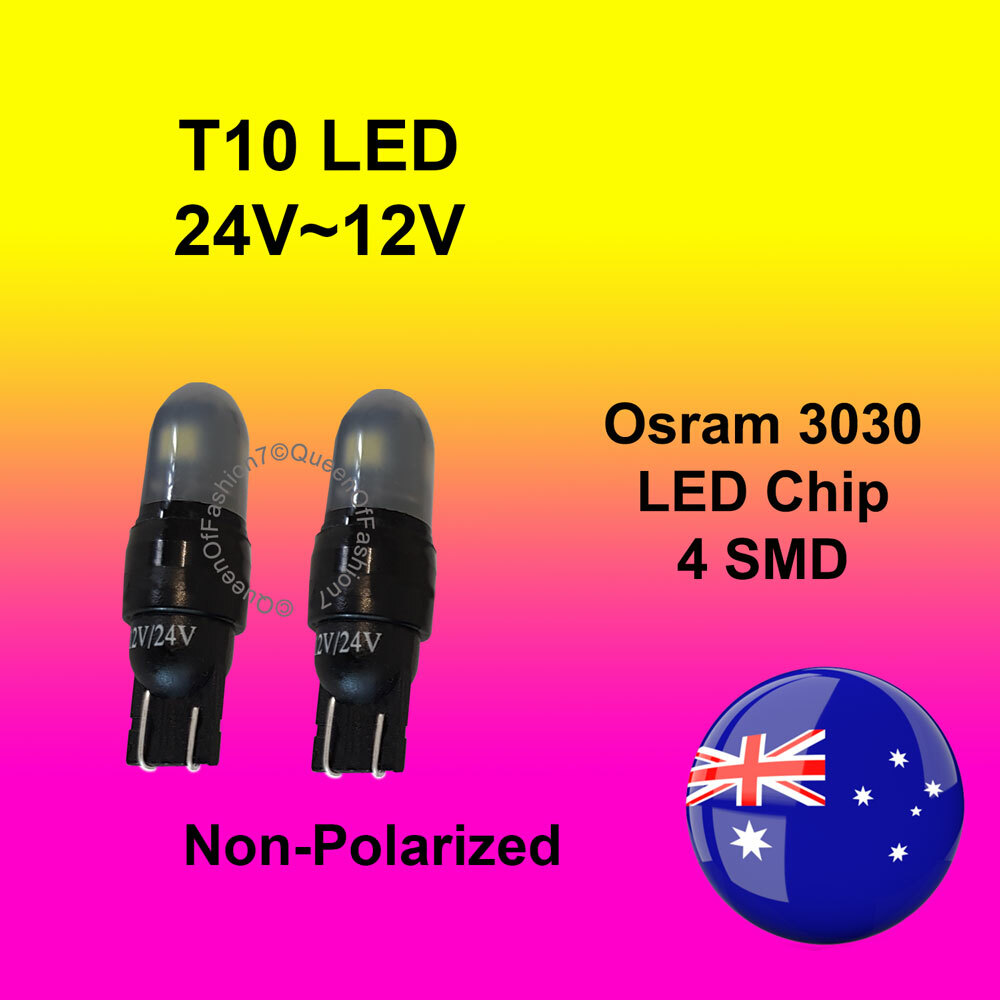 2 x T10 24V~12V LED Interior WT Car Auto 4SMD Bulb Globe Light ...