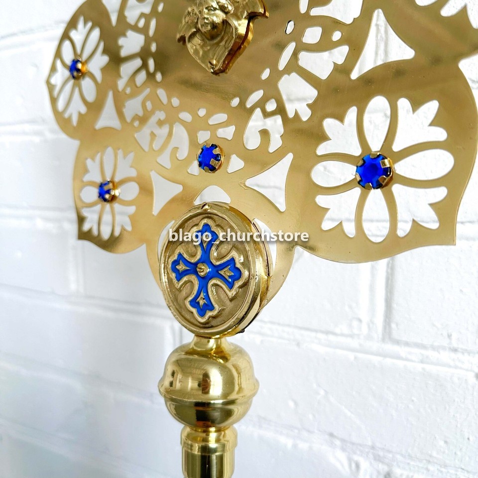 Church Liturgical Fan Ripidion Collapsible Orthodox Rapids Brass 62.99 ...