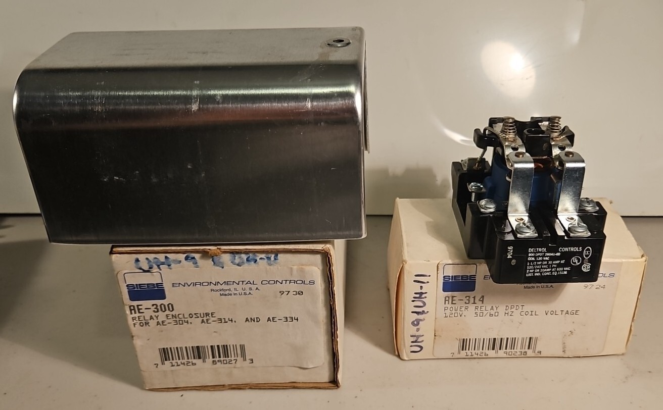 Siebe AE-314 Power Relay DPDT, 120v & AE-300 Relay Enclosure. NOS. | eBay