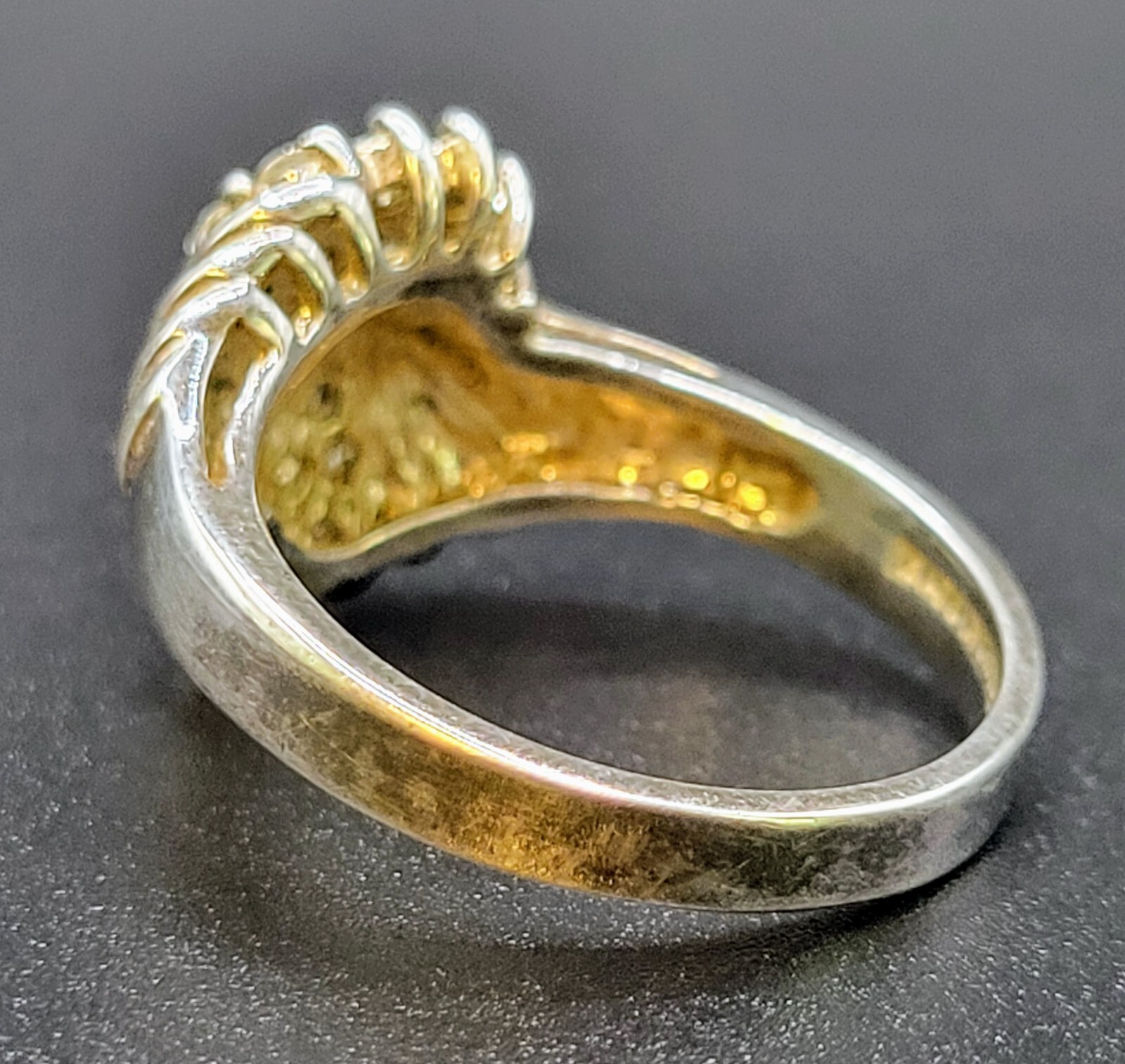 Vintage LIND Silver Plate SP Rhinestone Cluster Ring SIZE 8 Chic ...