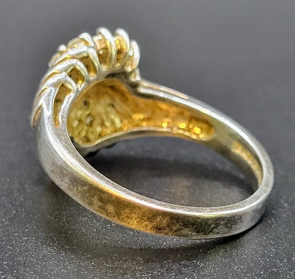 Vintage LIND Silver Plate SP Rhinestone Cluster Ring SIZE 8 Chic ...