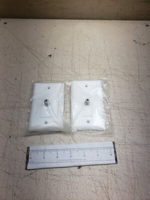 2x Coax Wall Plate F Type Jack White Single Coaxial Cable Outlet Cover ...