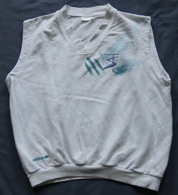 Gilet débardeur sans manches pull rétro vintage Adidas Stefan Edberg D52 | eBay