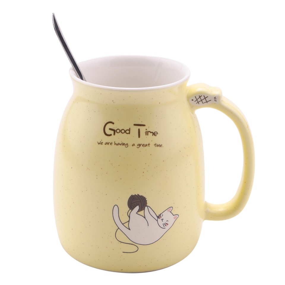 Neue katze hitzebestaendige tasse farbe cartoon mit deckel kaetzchen ...