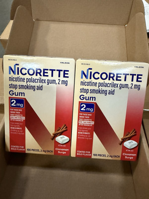2-pack Nicorette 100-Pieces 2mg Nicotine Gum( 07/2027) 307667858402 | eBay