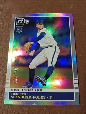 2019 SEAN REID FOLEY DONRUSS BASEBALL ROOKIE STAT LINE CARD /156 BLUE ...