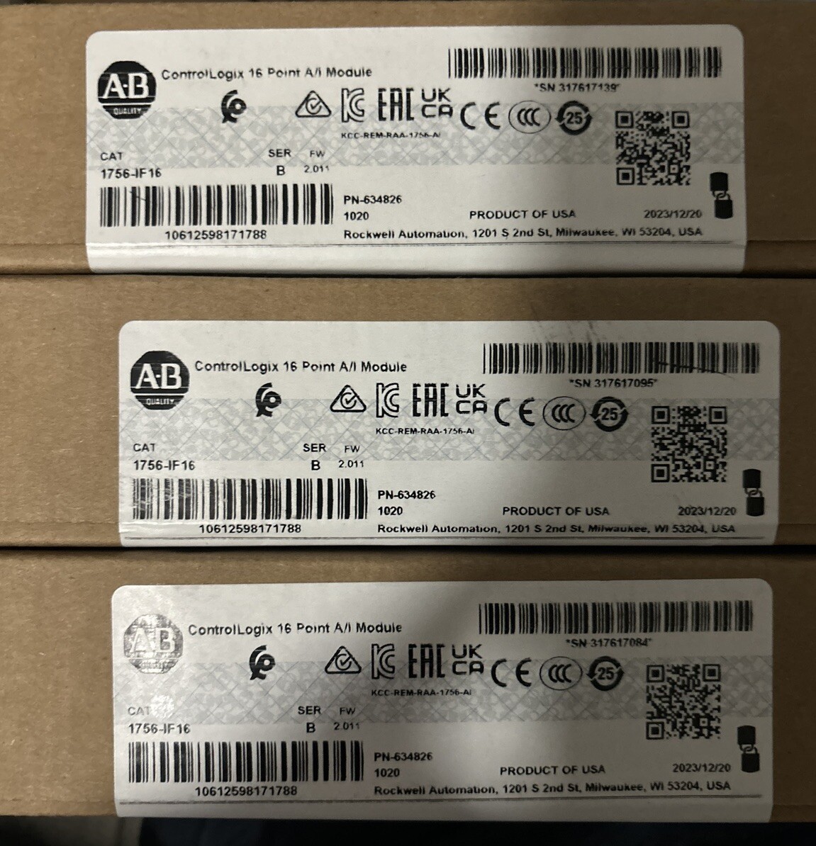 Allen-Bradley Factory Sealed AB 1756-IF16 SER B ControlLogix 16 Pt ...
