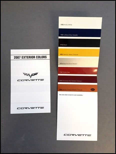 2007 Corvette Color Chart