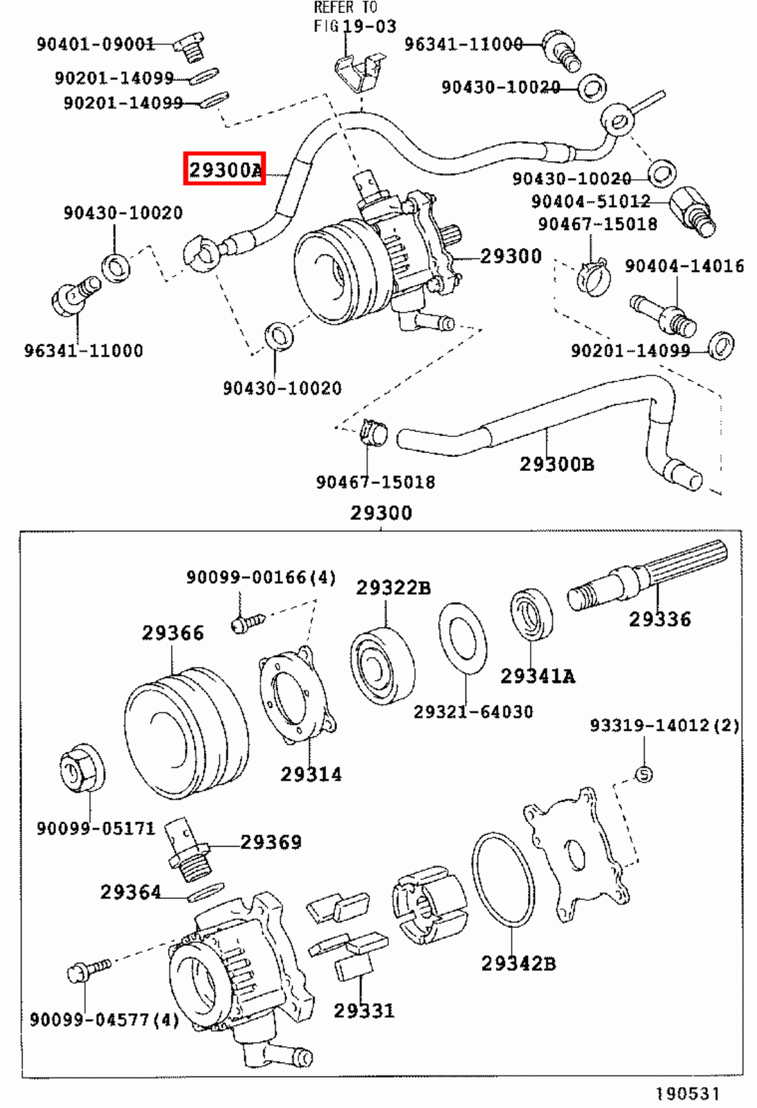 Genuine Hiace LH174 LH172 LH162 LH154 5L Alternator Vacuum Pump Inlet ...