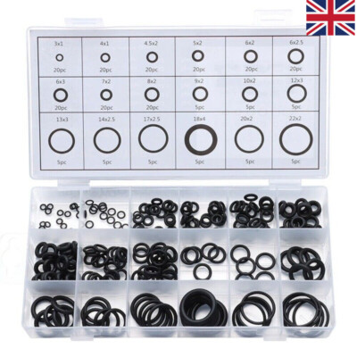 225Pc O RING SET Assorted O-Ring Washer Kit Pack Rubber ORing Seals ...