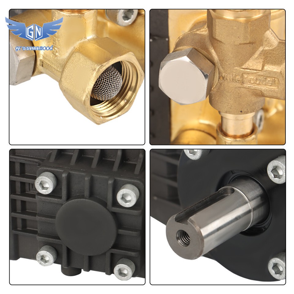 3600 PSI 4.9GPM Pressure Power Washer Pump 24mm Solid Shaft Belt Drive ...