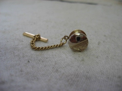 Vintage Tie Tack Pin: CIRCLE w/ FLOWER BOTTOM ETCH (smooth top) | eBay