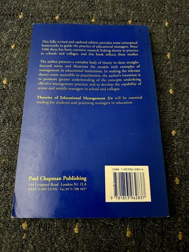 Theories of Educational Management by Tony Bush (Paperback, 1995) for ...