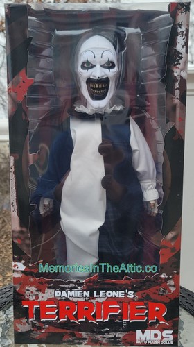 Mezco Designer Series Terrifier Art The Clown 18" Roto Jumbo Plush Doll ...