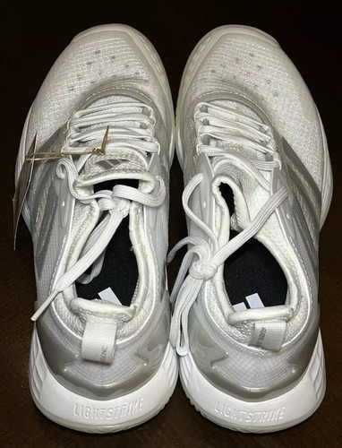 adidas Womens 8 Adizero Ubersonic 4.1 Tennis Sneaker White Silver Gray ...