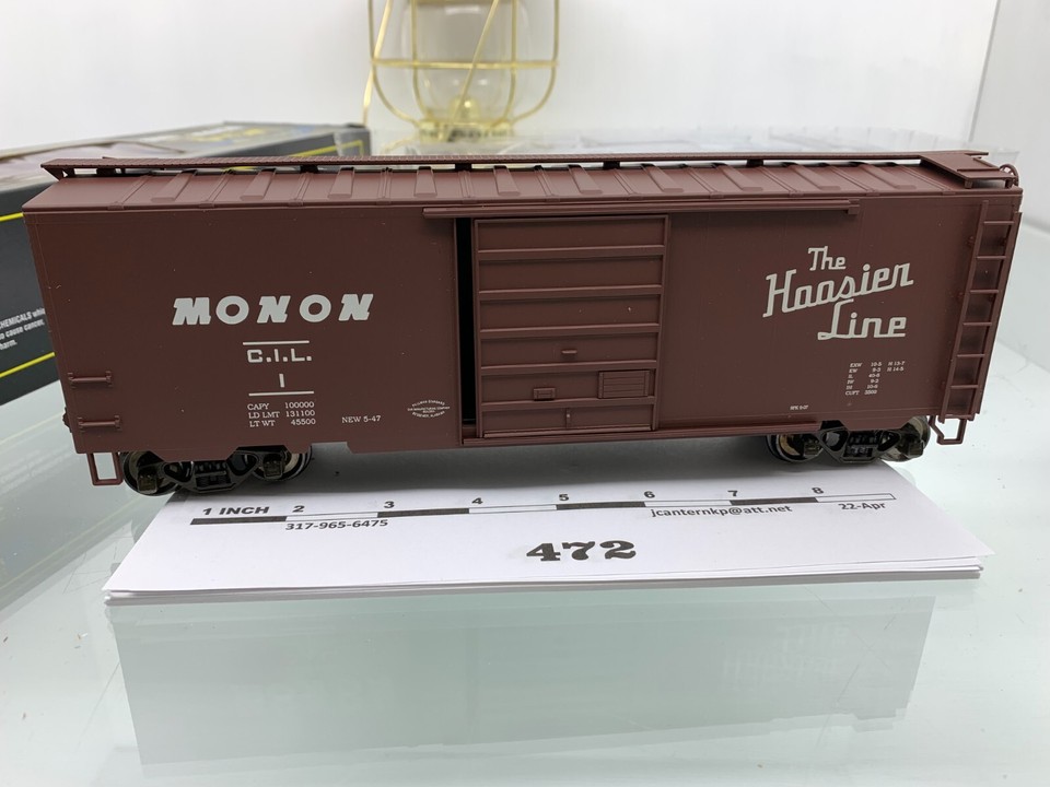 472 Weaver Ultra Line Monon The Hoosier Line PS-1 Box Car Plastic O ...