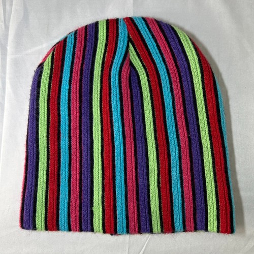 Coldwater Creek Vertical Striped Multicolor Winter Beanie Hat | eBay