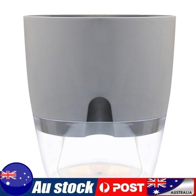 Transparent Double Layer Self Watering Pots Plastic Flower Pots (10.5cm ...